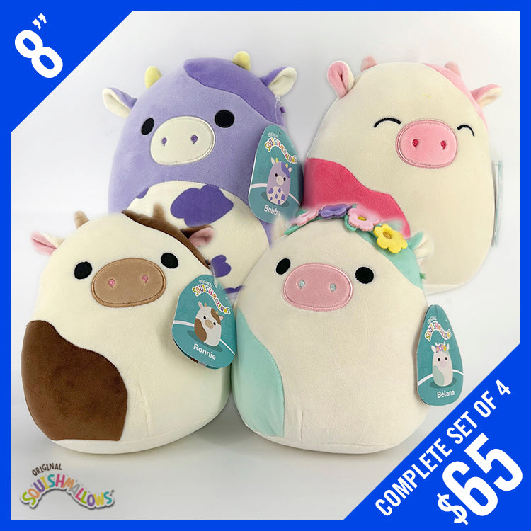 Original Squishmallows! Specialty Cow Assortment (Set of 4 Cows) 8 ...
