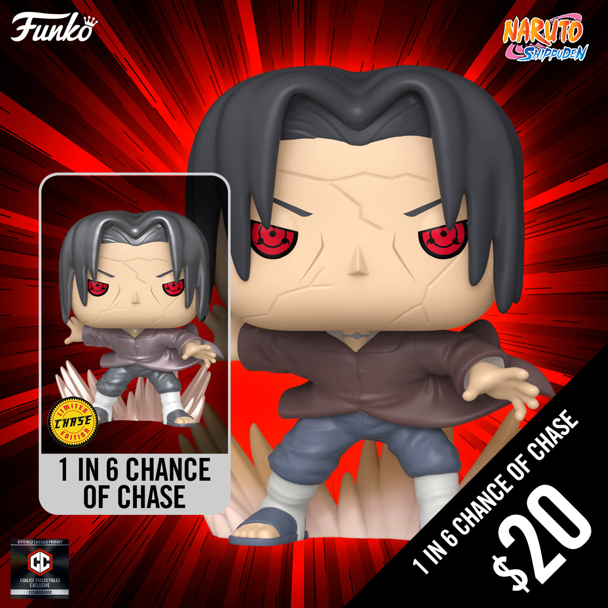 Funko Pop! Chalice Exclusive: Naruto S14: Itachi Uchiha #1849 (1 in 6 ...