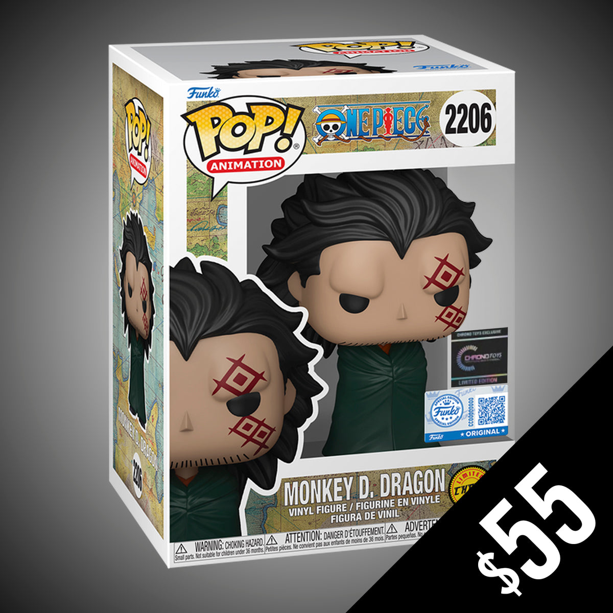 Funko Pop! One Piece: Monkey D. Dragon #2206 (CHASE) (Chrono Sticker ...