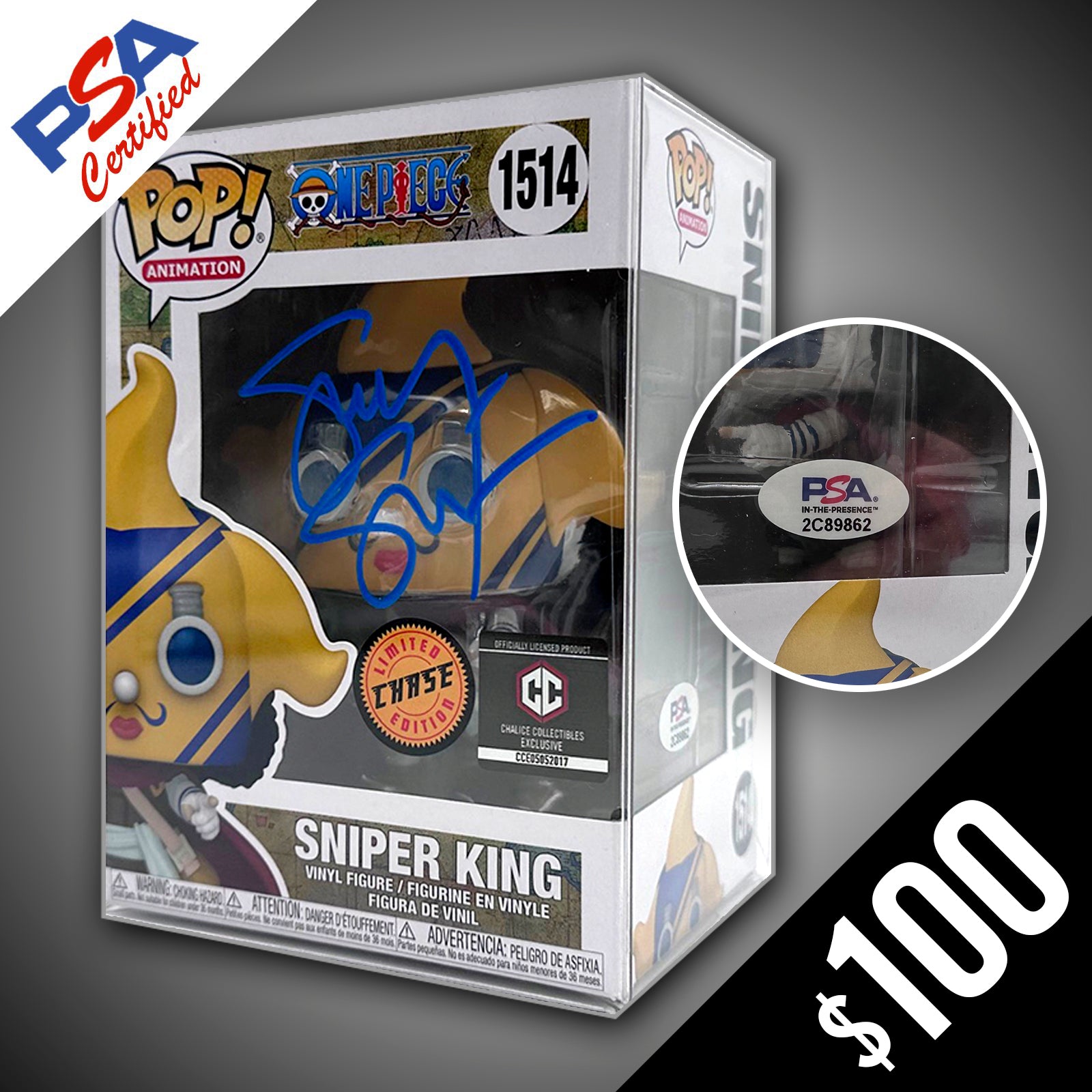 Funko Pop! One Piece: Sniper King #1514 (CHASE) - SIGNED by Sonny Stra ...