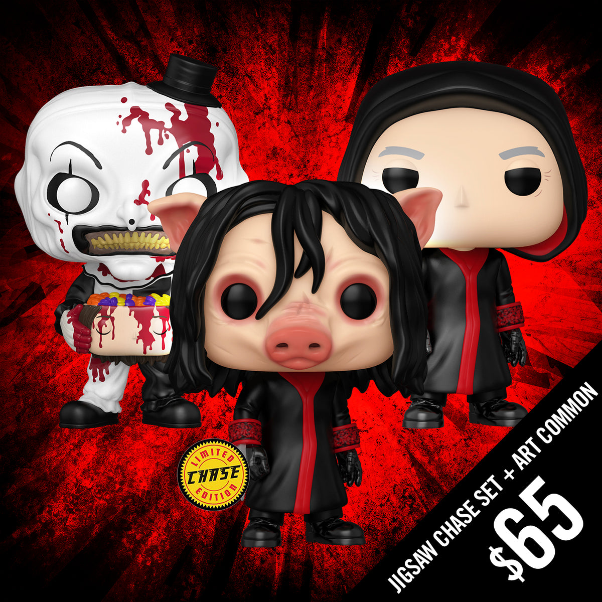 Pre-Order: Funko Pop! Terrifier: Art & Saw: Jigsaw (Chase + Common ...