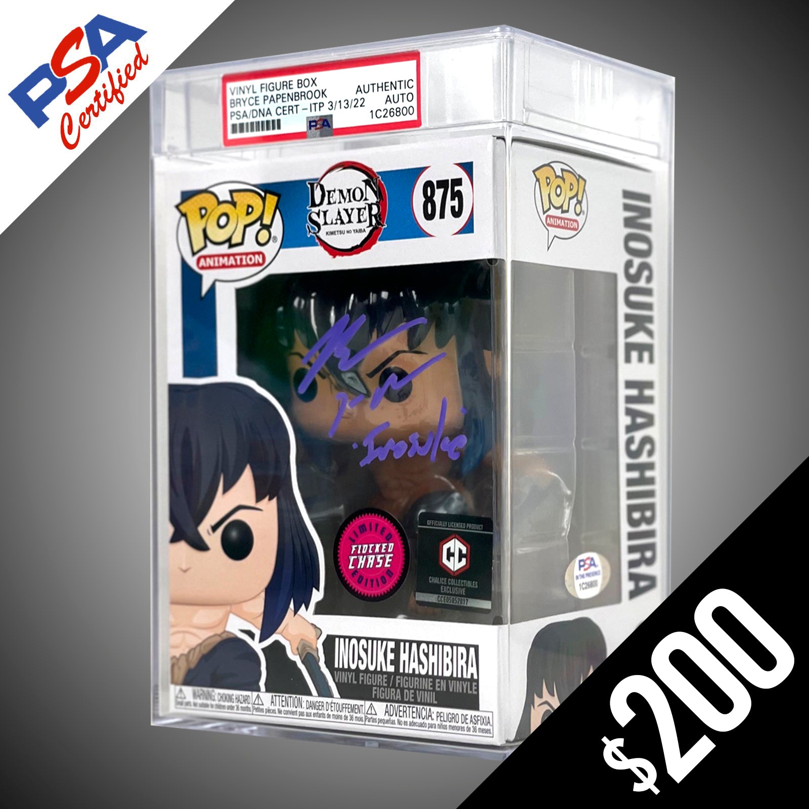 Funko Pop! Demon Slayer: Inosuke (Chase)- SIGNED by Bryce Papenbrook ...