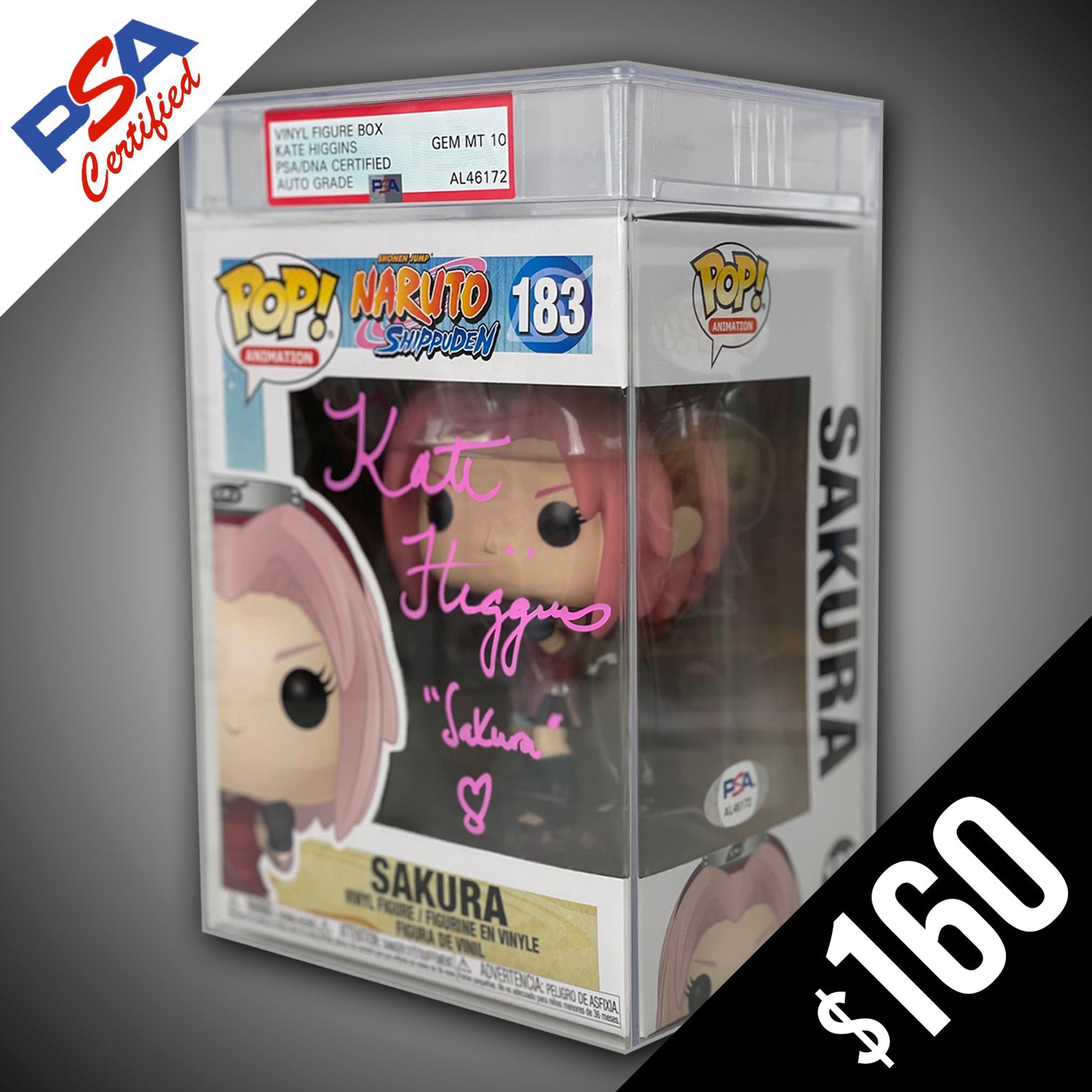 Funko Pop! Naruto: Sakura SIGNED by Kate Higgins (PSA Certified - Gem ...